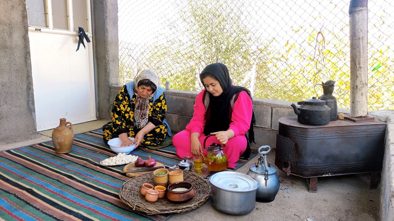 Daily routine Rural life in iran | making lunch With curds | Rural ...