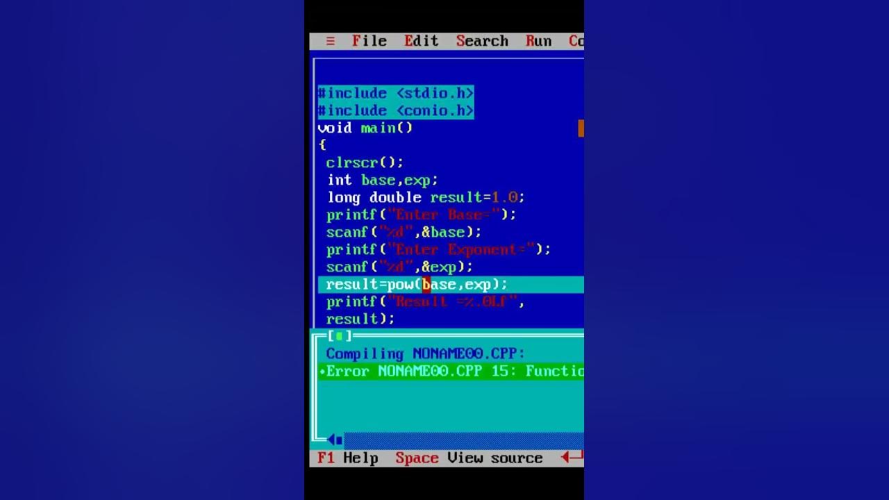 C Program Calculate Power Of A Number Using Pow Function Part 62 C Programming Cprogramming