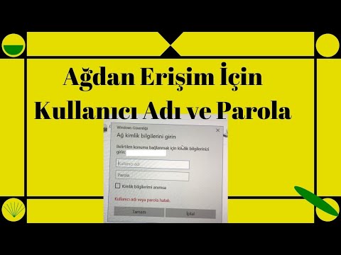 Ağdan paylaşılan dosyaya ulaşmak için kullanıcı adı ve parola isteniyor