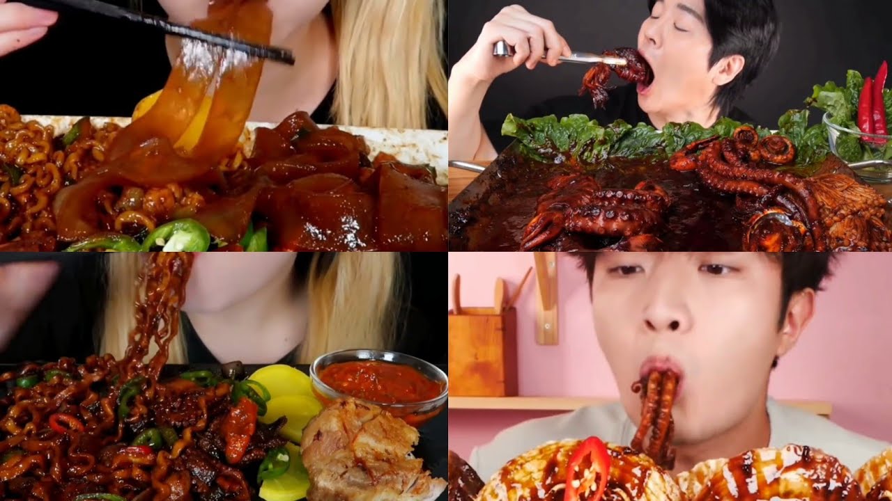 MUKBANG | mizo Eating Hungry | Red Mukbangers Bean Seafood | FOOD ...