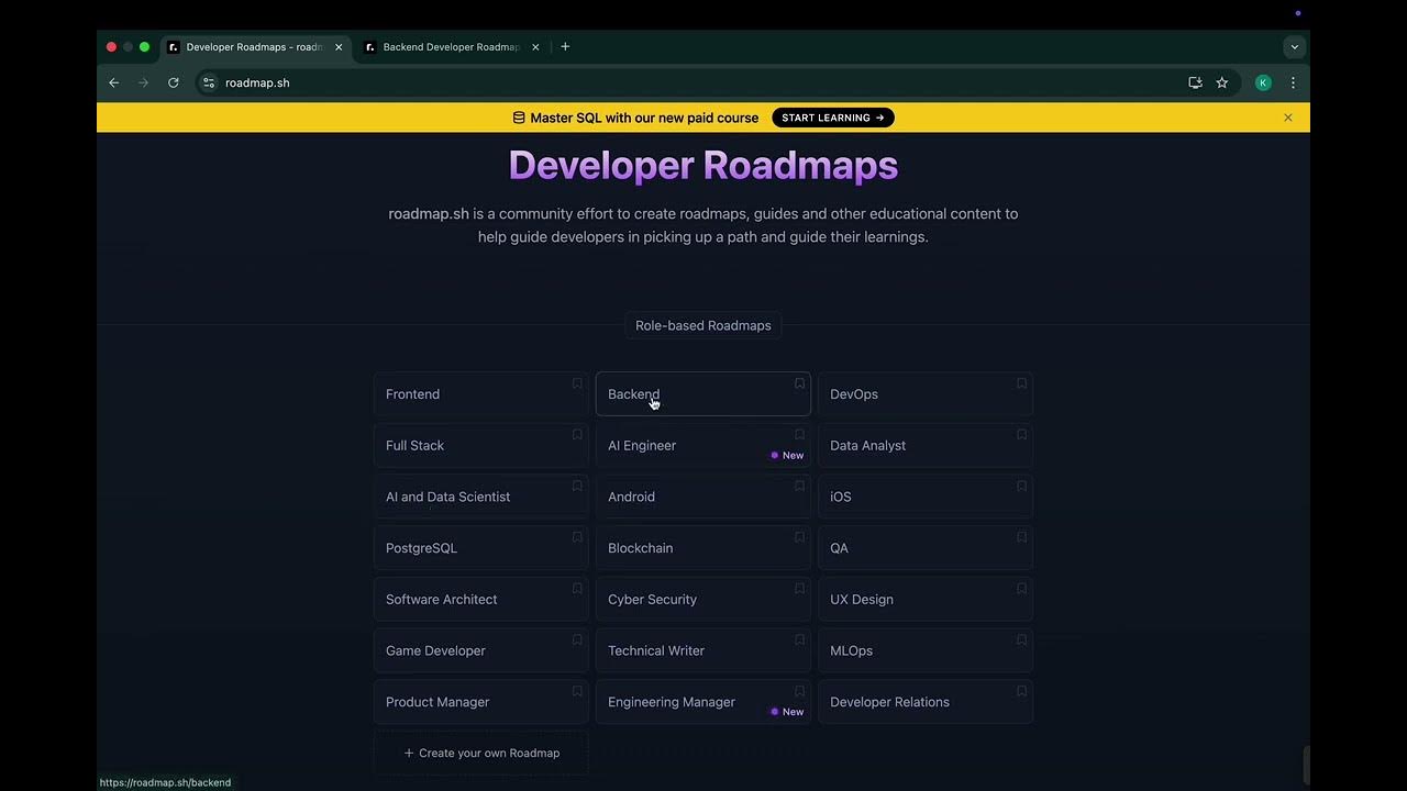 Backend Roadmap - YouTube