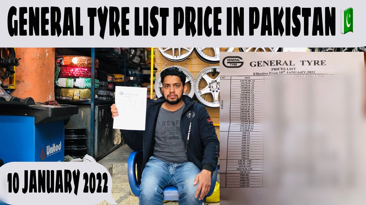 GENERAL TYRE LIST PRICE IN PAKISTAN 🇵🇰 145 to 215/50R17 COMPLETE UPDATE ...