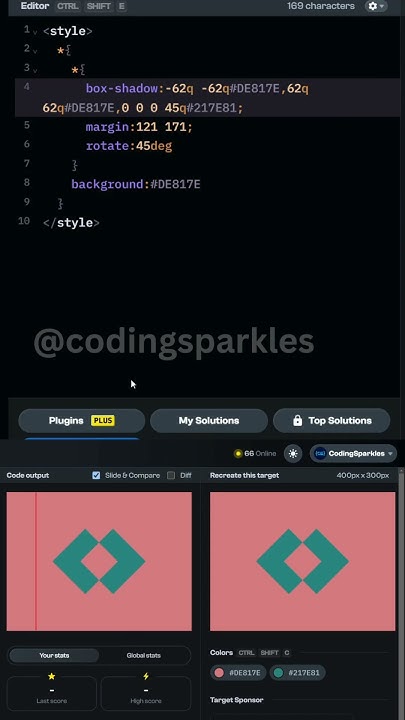 CSS Battle Daily Targets Solution: September 7, 2024 #html #css #coding #shorts - YouTube
