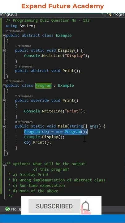 Programming Quiz Questions - Q123 - Expand Future Academy #Shorts #CSharp #Dotnet - YouTube