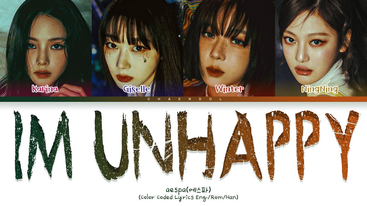 [TRACK VIDEO] aespa Unhappy Lyrics (Color Coded Lyrics) - YouTube