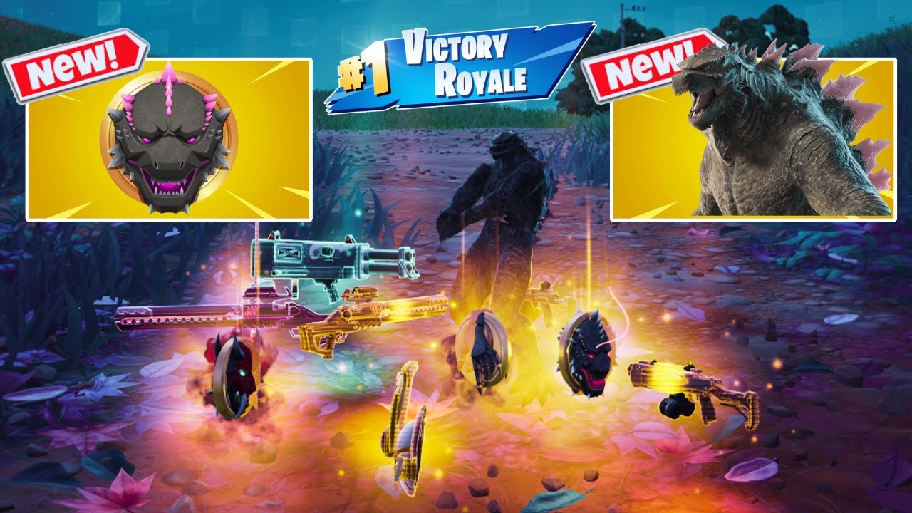"GODZILLA PORTAL" ALL MYTHIC GUN IN FORTNITE I MEDALLIONS I FORTNITE I ...