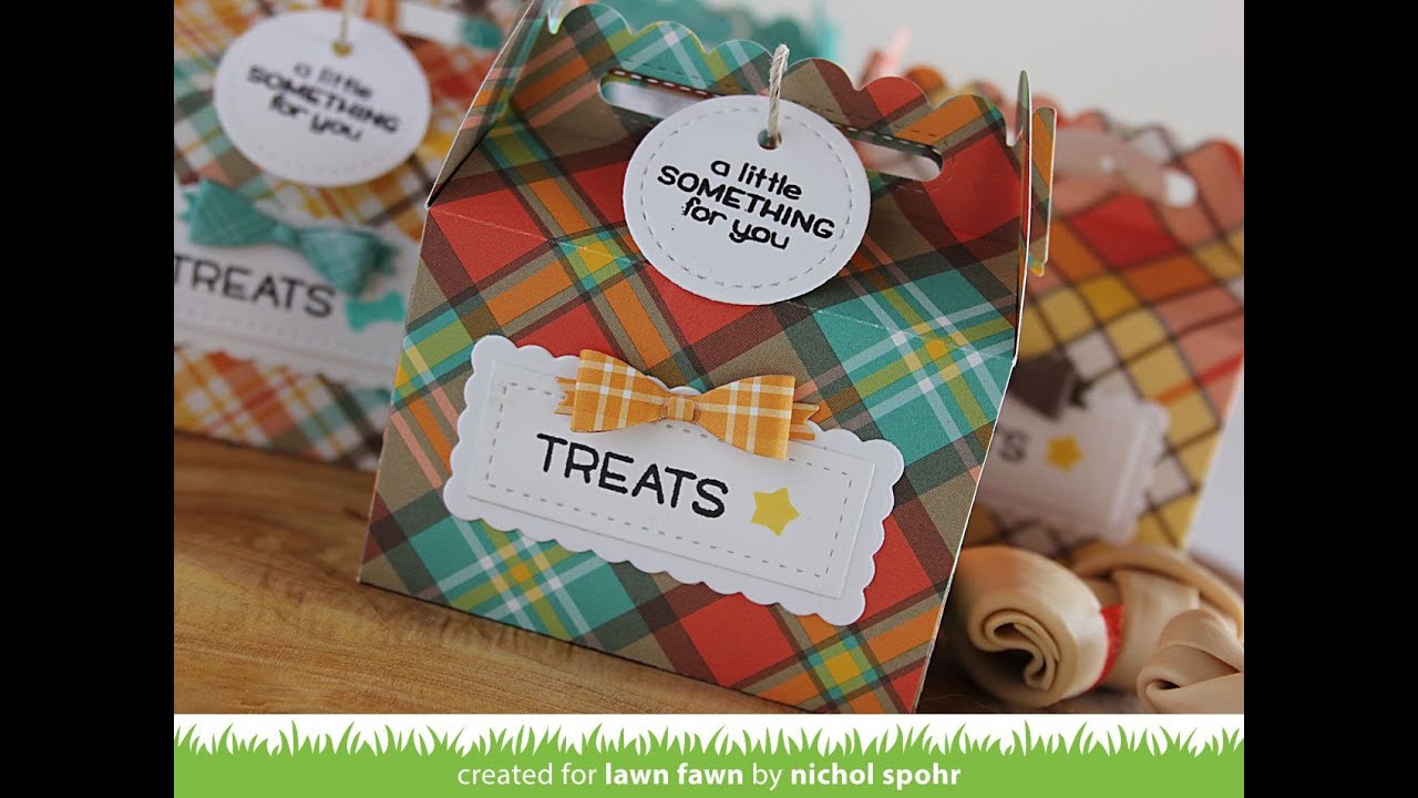 Scalloped Treat Boxes with Perfectly Plaid Fall (Lawn Fawn) - YouTube