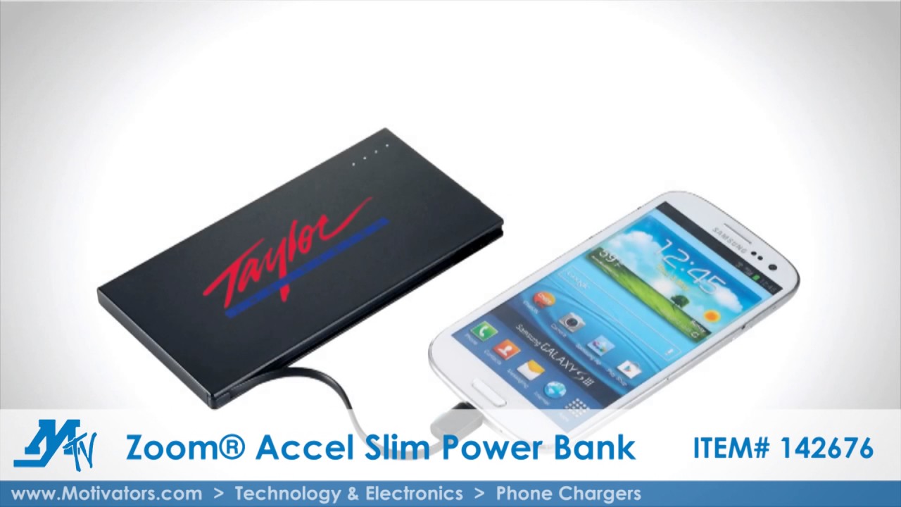 Phone Chargers - Leeds Zoom Accel Slim Power Bank | Video Demo - YouTube
