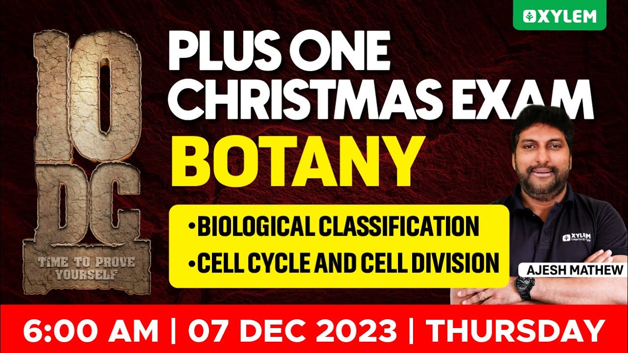 Plus One Christmas Exam - Botany - Day 7 | Xylem Plus One - YouTube