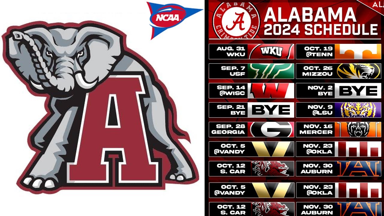 2024-25 Alabama Crimson Tide Football Game Schedule - YouTube