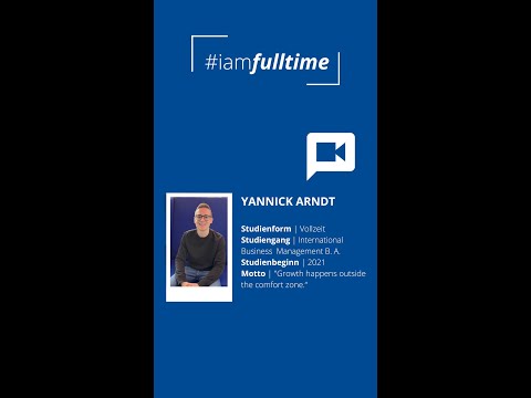 #iamfulltime - Yannick Arndt, International Business Management | accadis Hochschule