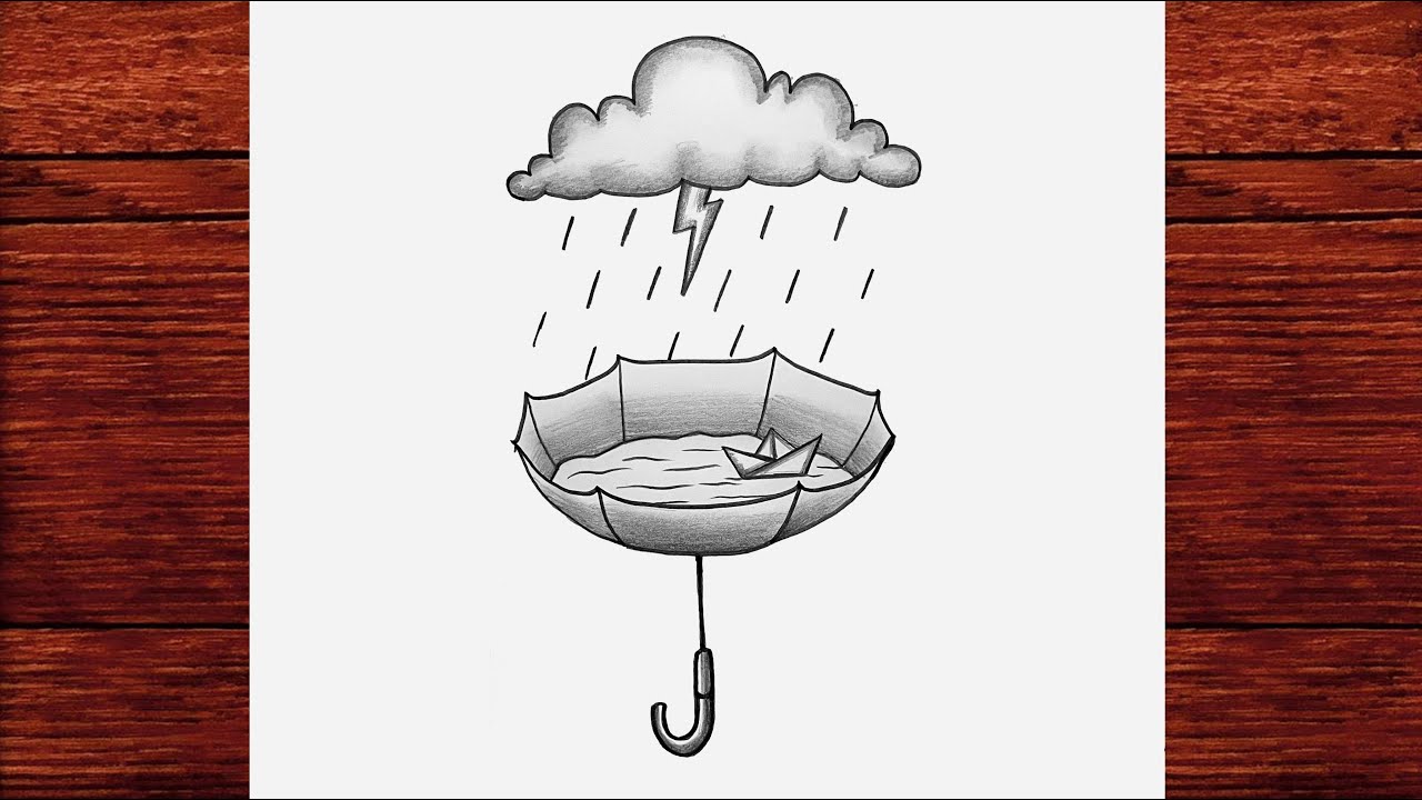 Bulut ve Şemsiye Çizimi Nasıl Yapılır - Yağmur Çizimi Kolay - Yeni ...