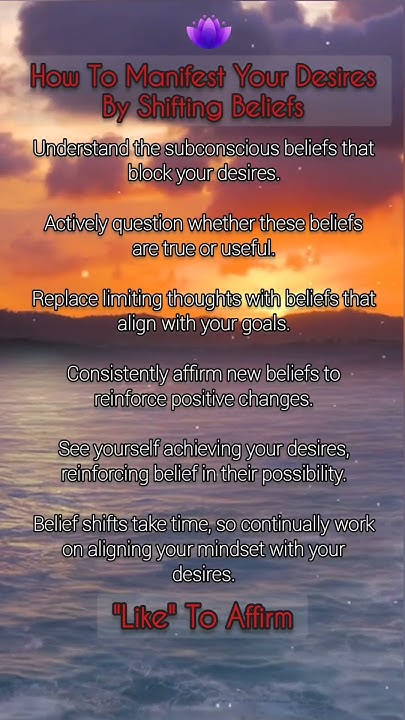 How To Manifest Your Desires By Shifting Beliefs #manifestation #lawofassumption # ...