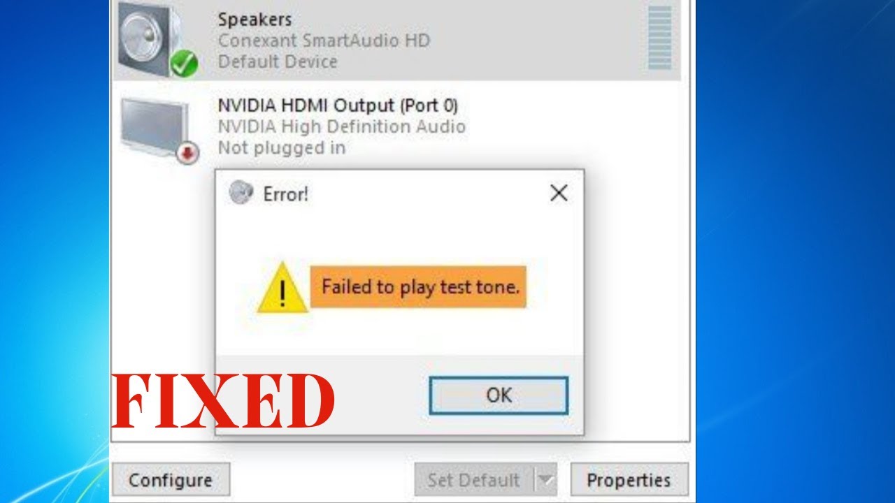HOW TO FIX FAILED TO PLAY TEST TONE ERROR IN WINDOWS - YouTube