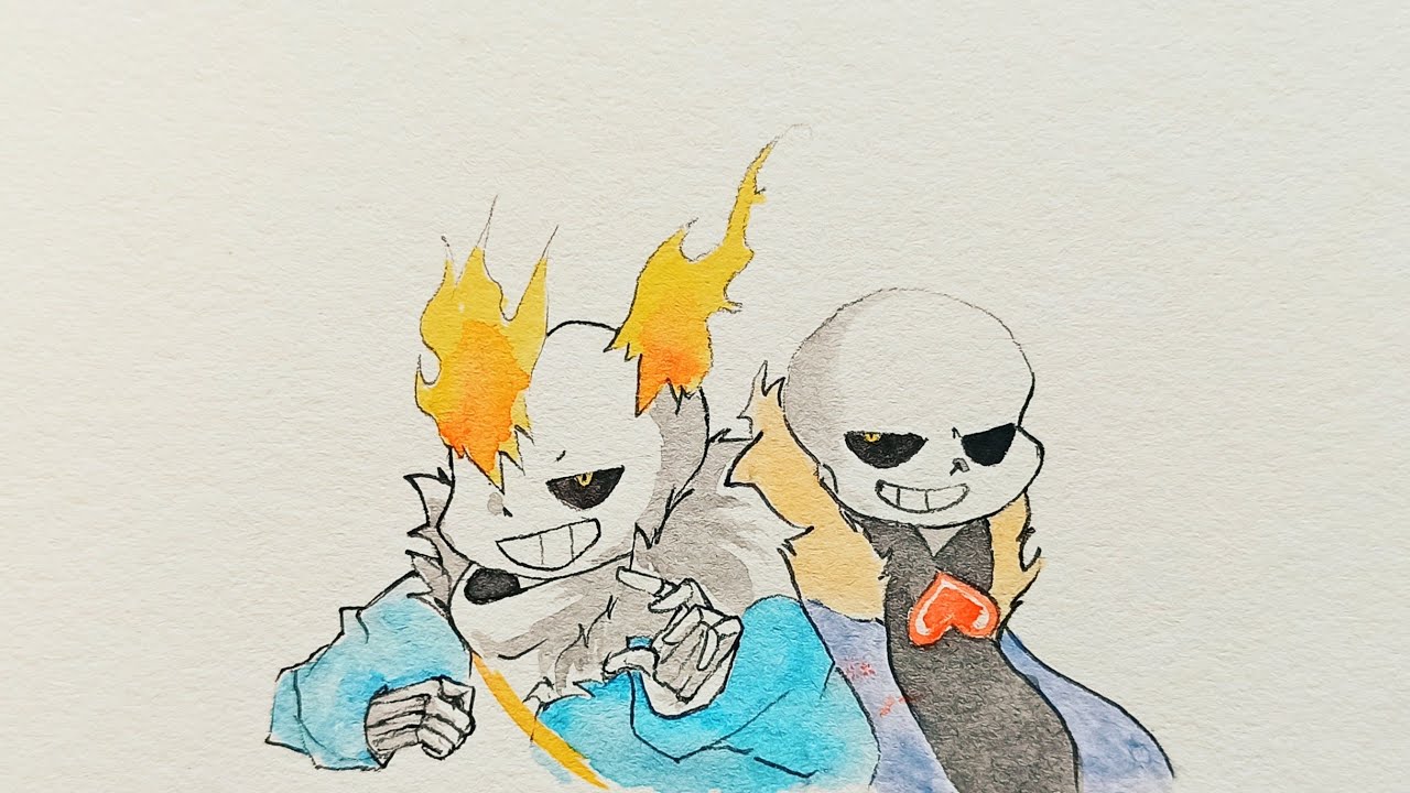 Drawing Color Sans vs Killer Sans from All Au tale - YouTube
