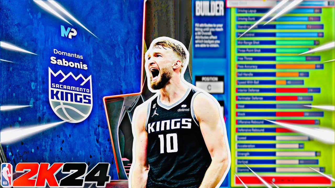 THIS DOMANTAS SABONIS BUILD IS VERY UNIQUE CENTER BUILD ON 2K24!! - YouTube