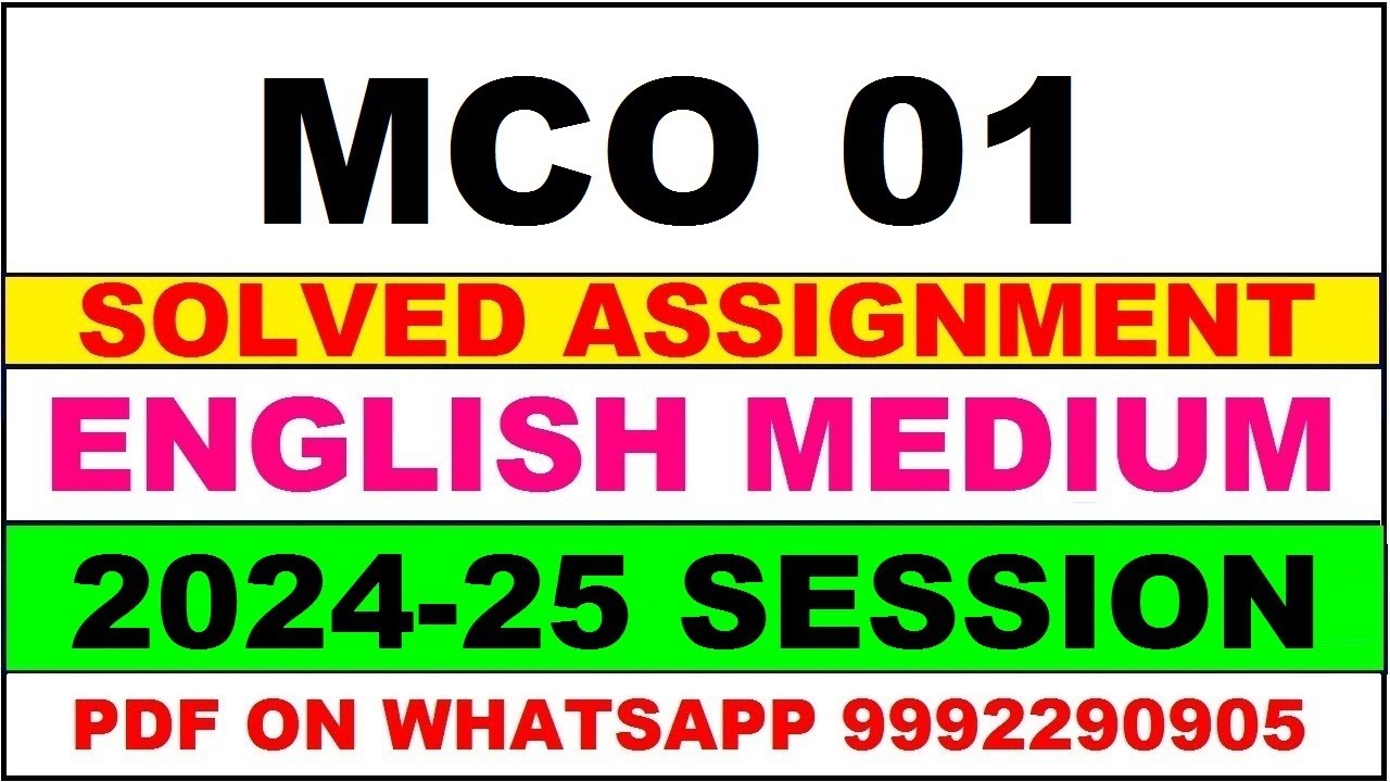 mco 1 (mcom old) solved assignment 2024-25 | mco 1 solved assignment in hindi 2025 | mco 1 2024 ...