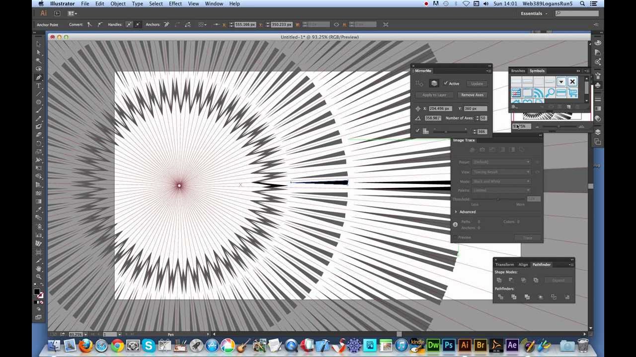 Manga Effect / Focus Lines In Illustrator Using Free MirrorMe Plugin ...