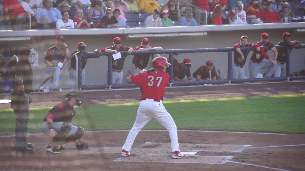2017 Crosscutters Baseball - Adam Haseley's first at bat in ...