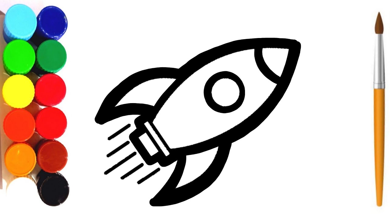 How to Draw a Rocket Step by Step for Kids | Rocket Easy Drawing | Draw ...