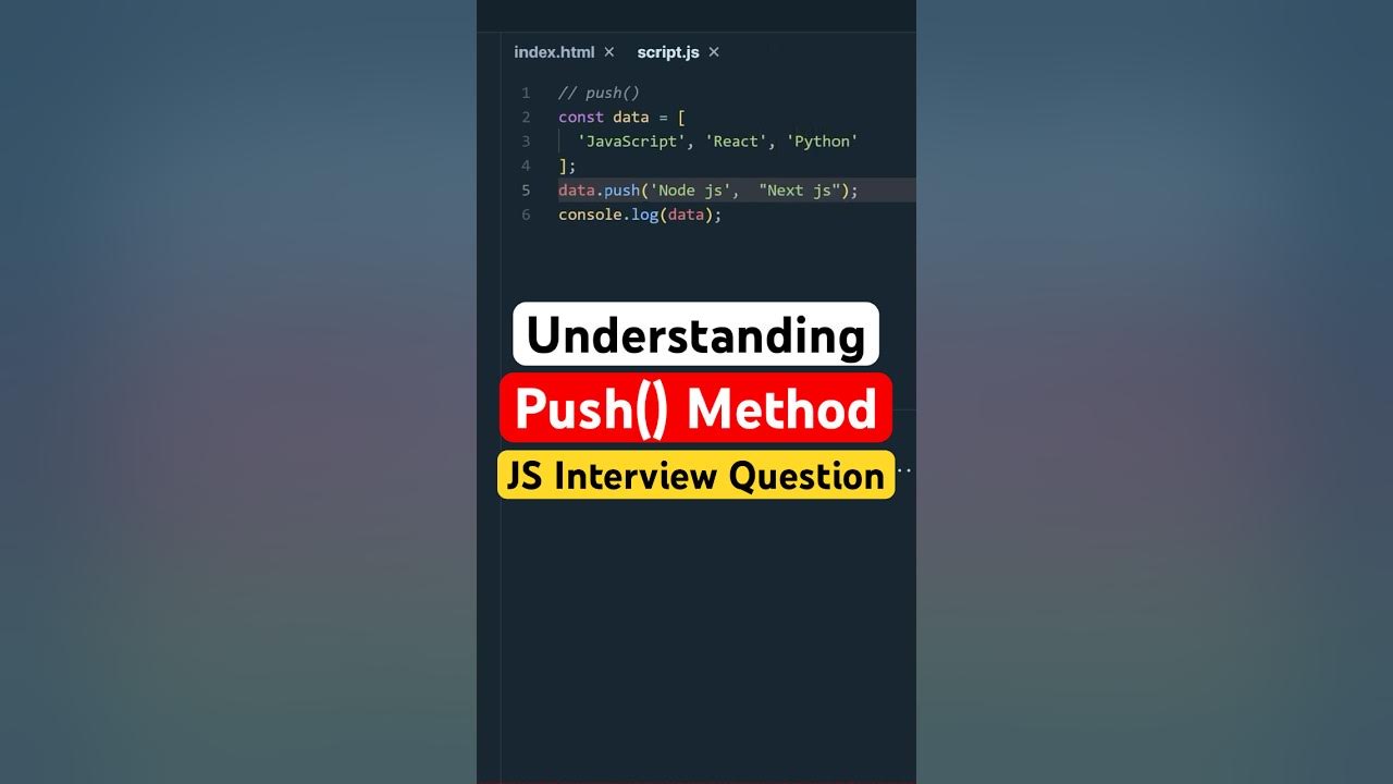 32 Javascript Interview Question Push Adding Items To An Array Shorts Javascript