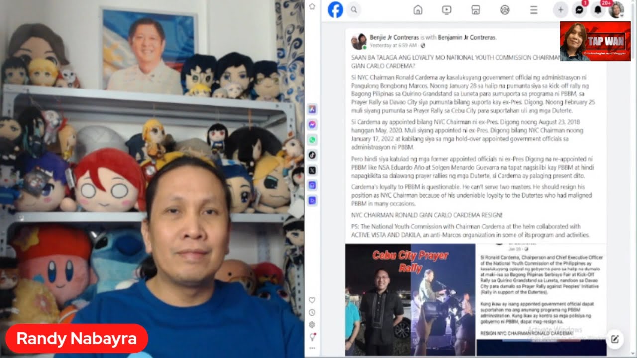 NATIONAL YOUTH COMMISSION CHAIRPERSON RONALD GIAN CARLO CARDEMA, SHOULD ...