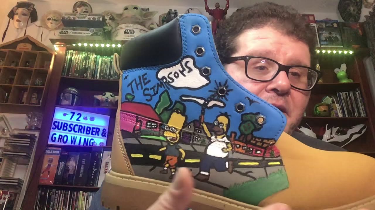 Custom made BART Simpson boot handpainted - YouTube