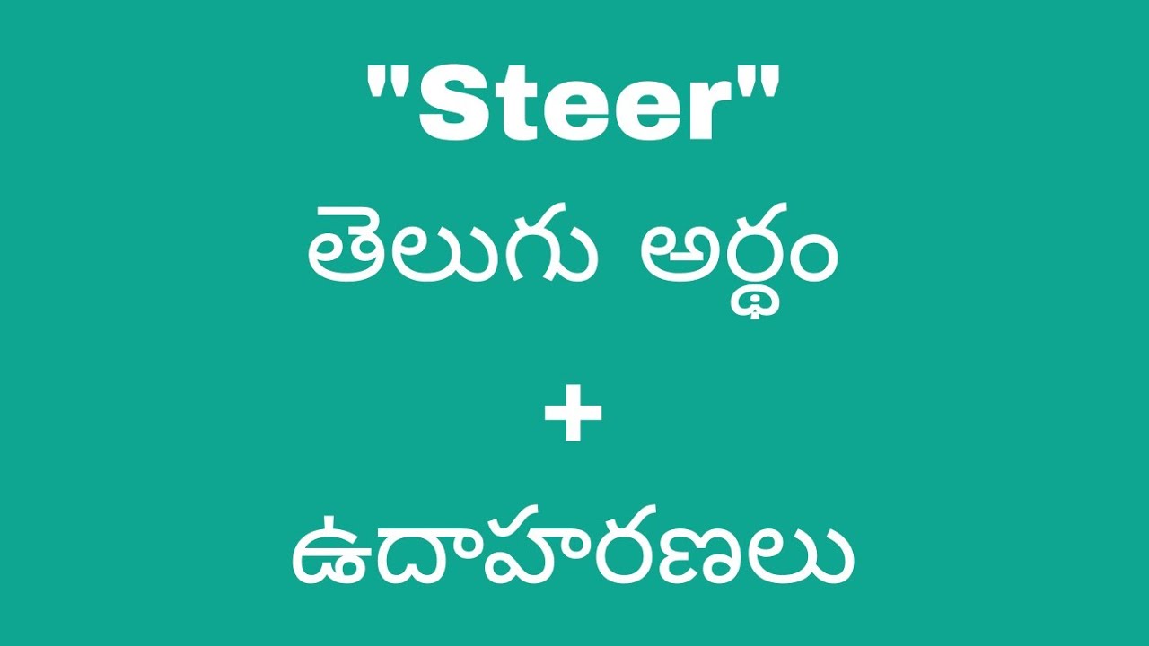 Steer meaning in telugu with examples | Steer తెలుగు లో అర్థం @Meaning ...