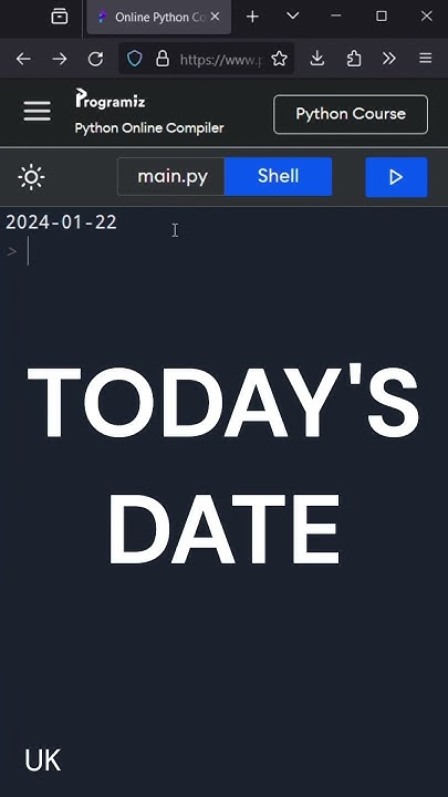 Date Time Python Todays Date Using Python Python Pythonprogramming Youtube