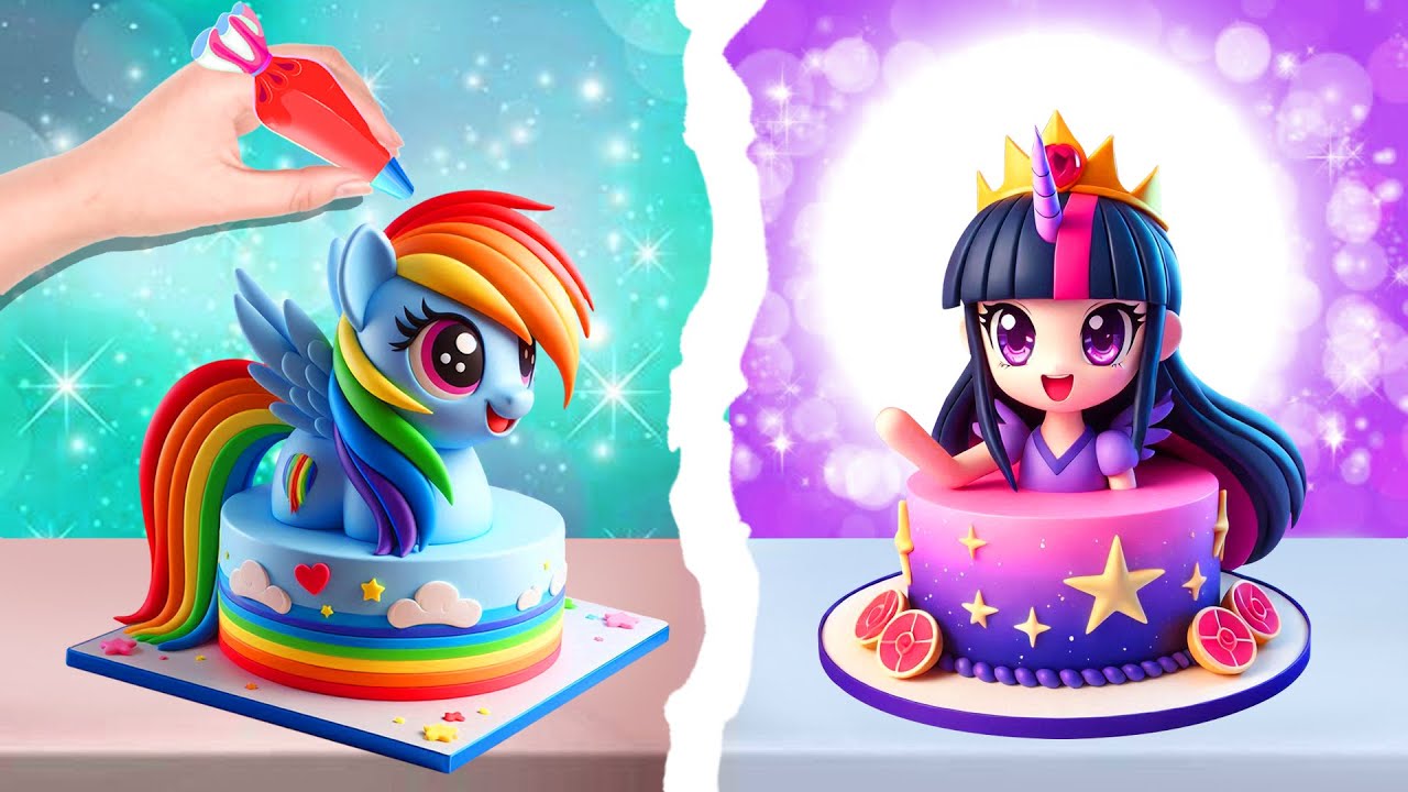 CatNap Mukbang Pony shaped cake - MY LITTLE PONY | Stop Motion Paper ...