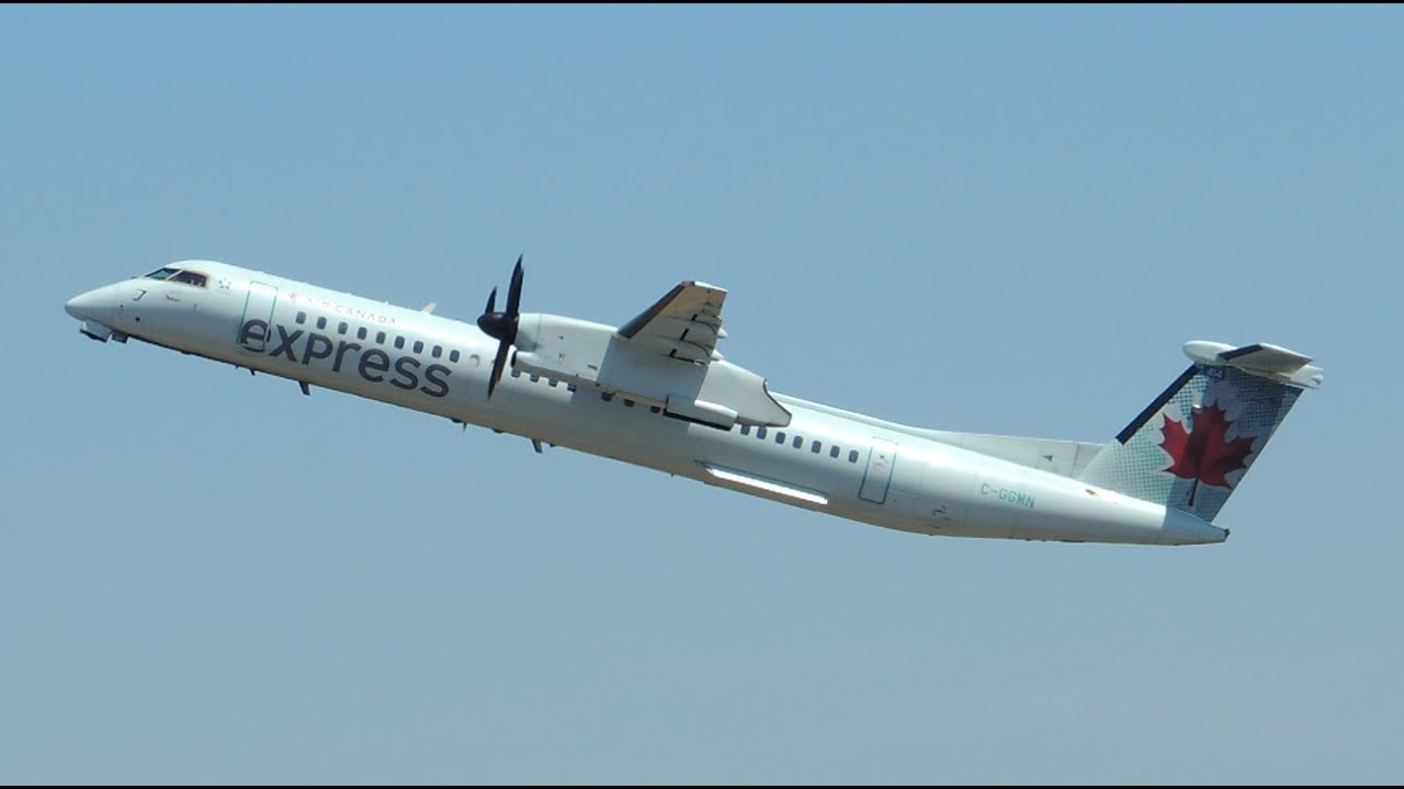 Air Canada Express (Jazz) Bombardier DHC 8 Q400 [C-GGMN] takeoff from ...