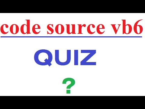 Quiz / code source vb6 - YouTube
