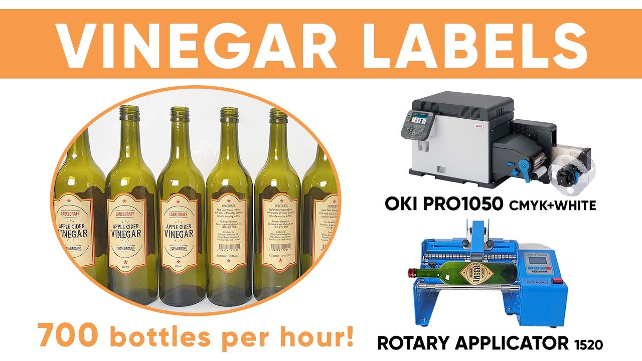 Label Printing and Applying Solution for Vinegar Bottles - YouTube