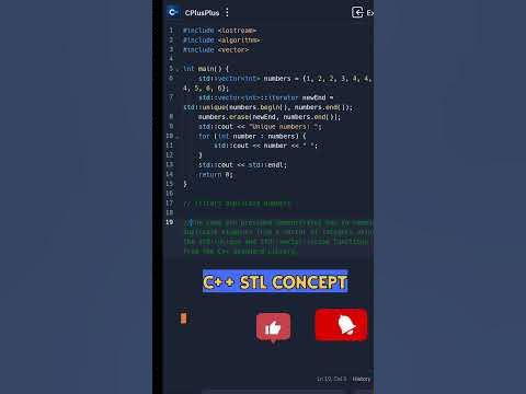 1-Cplusplus STL containers | learn coding in C++ | find unique numbers 💻⌨️🖥 #cplusplus #shorts⌛⏳ ...
