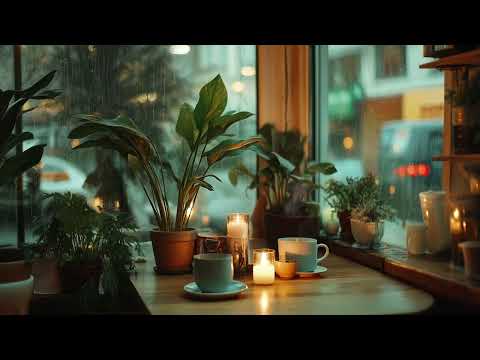 ☕☕︎ Cafe Ortamında I Yağmur Sesleri ve Huzurlu Kafe Ortamı | Çalışma, Dinlenme ve Uyku İçin