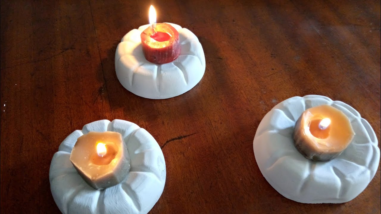 How To Make gypsum Candle Holders / Cheap And Easy! - YouTube