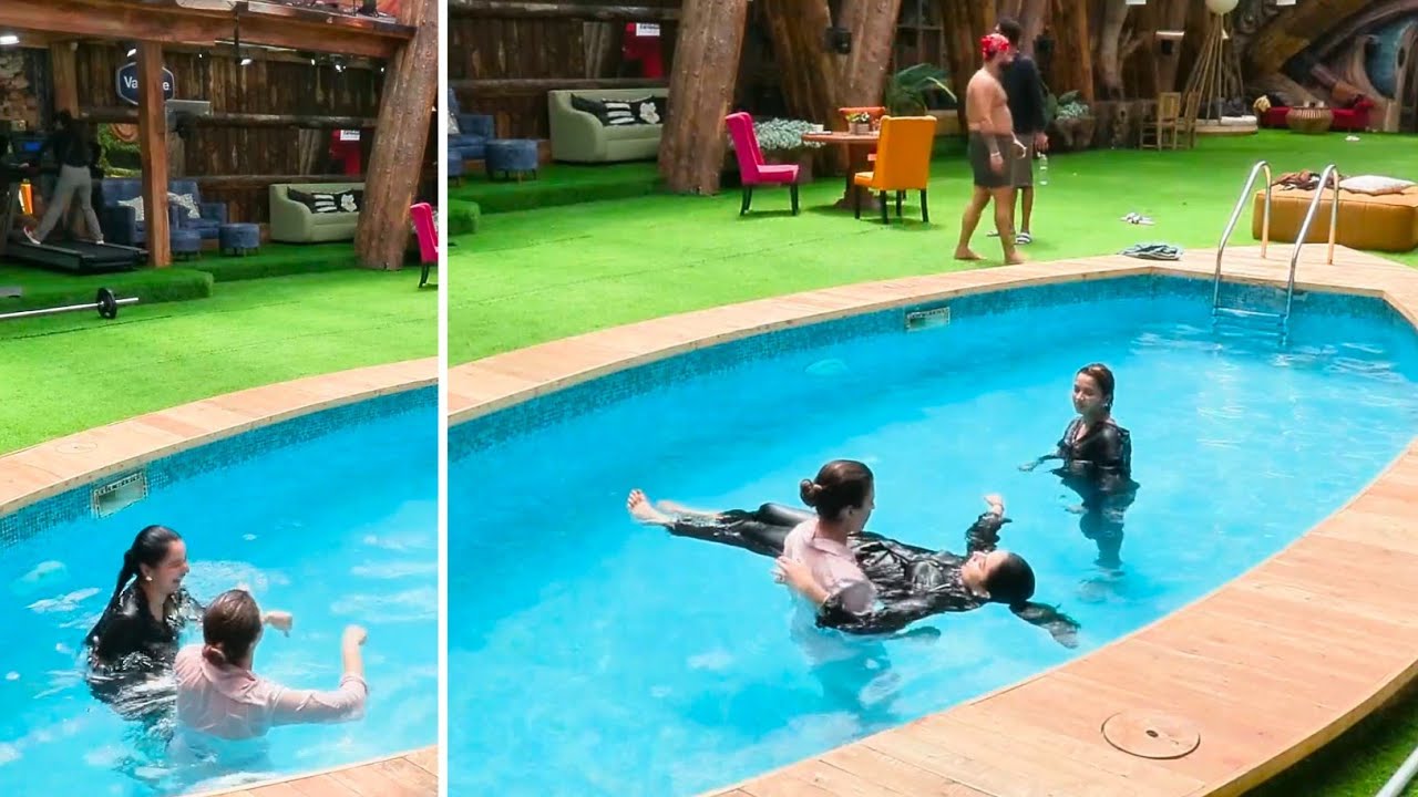 Bigg Boss 19 Live Today : Tanya Cutie Swimming Pool Me Swimming Karte ...