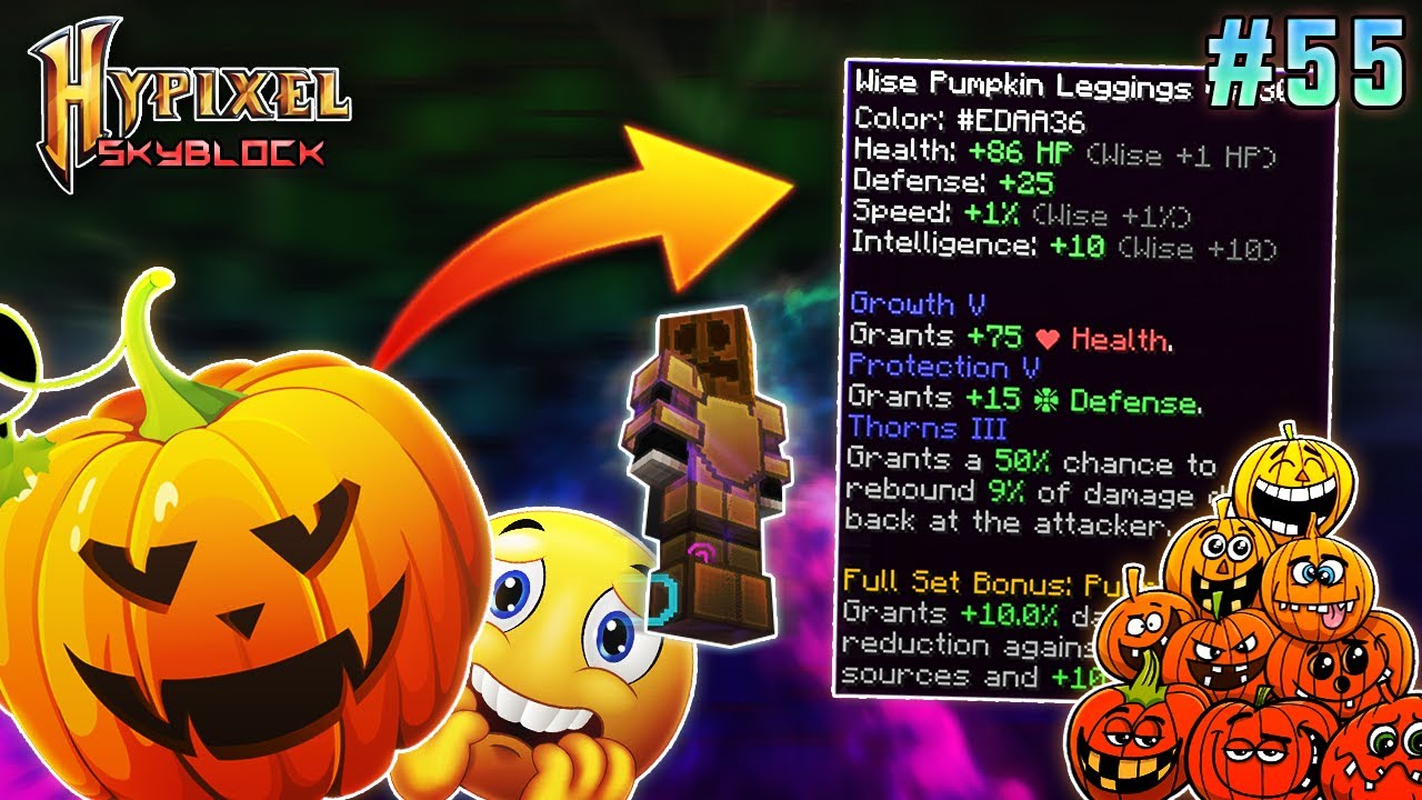 Pumpkin Armor Fully Enchanted | Hypixel Skyblock - Minecraft EP. 55 ...