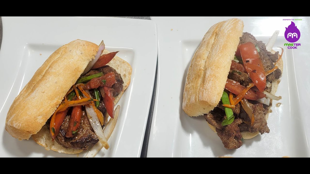 BOCADILLO O SANGUCHE DE LOMO SALTADO PARA NEGOCIOS🟥⬜🟥#comida # ...