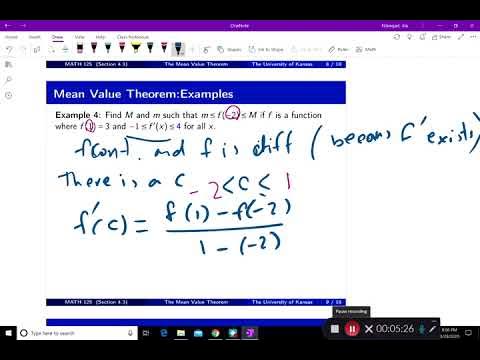 4 3 The Mean Value Theorem, Part Two, Mean value Theorem and Examples ...