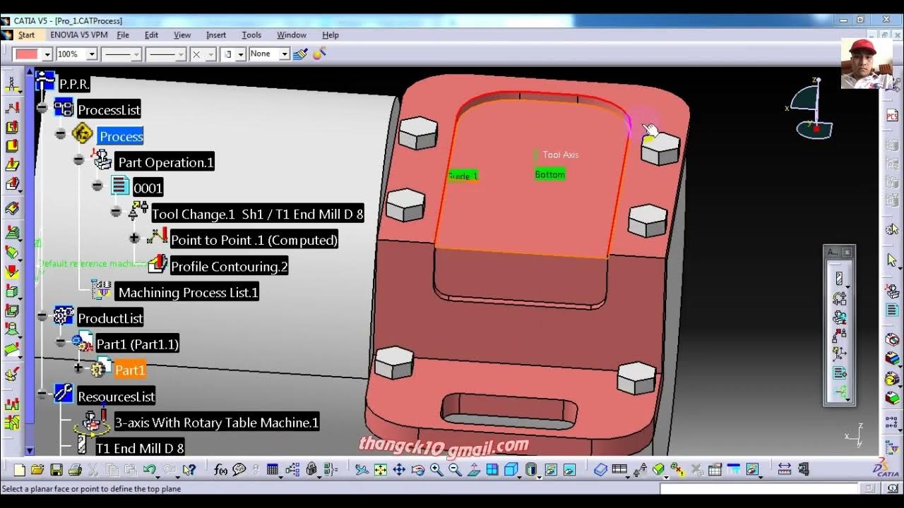 Rotary toolpaths | 4 axis full tutorial on Catia #1 - YouTube