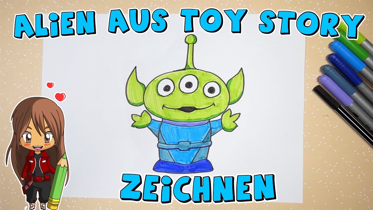 Alien aus Toy Story einfach malen für Kinder | ab 8 Jahren | Malen mit ...