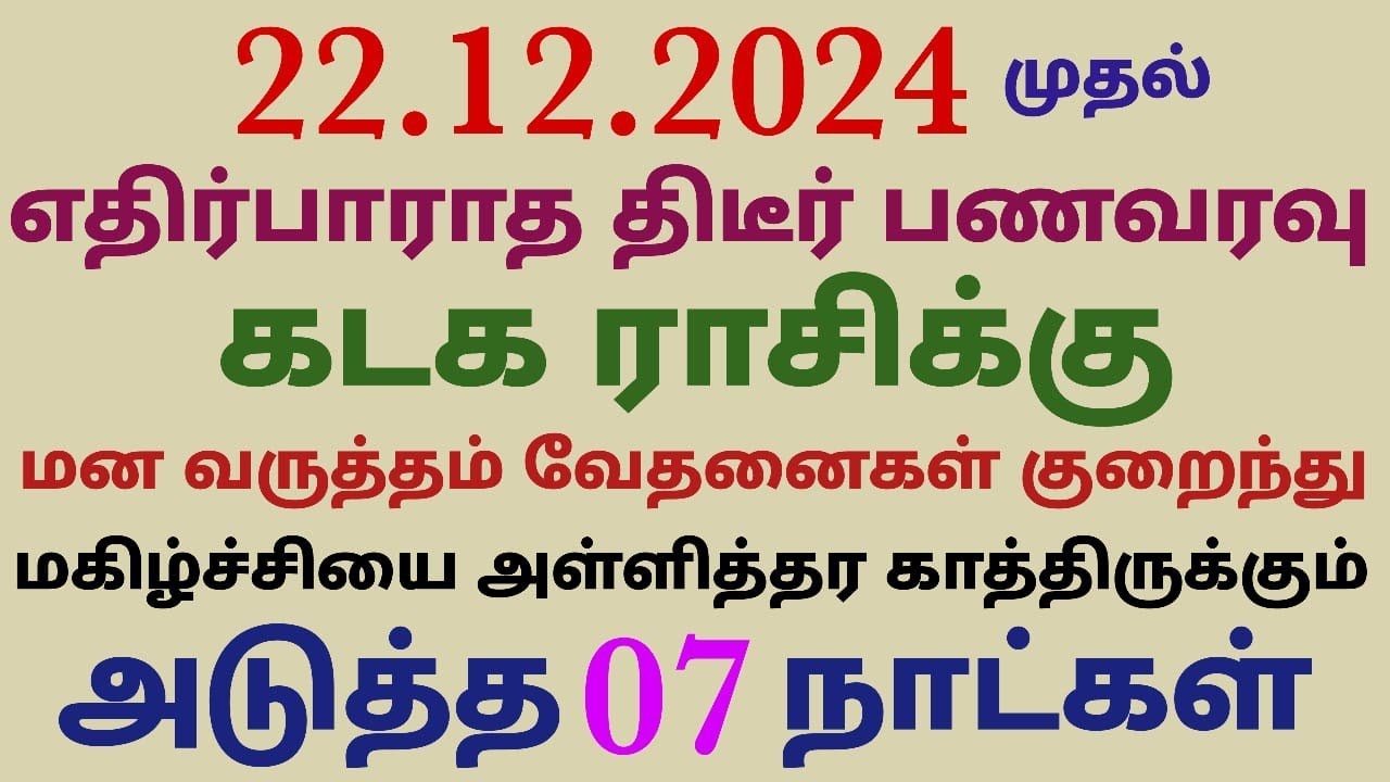 kadaga rasi weekly horoscope | weekly rasi palan kadagam | vara rasi ...