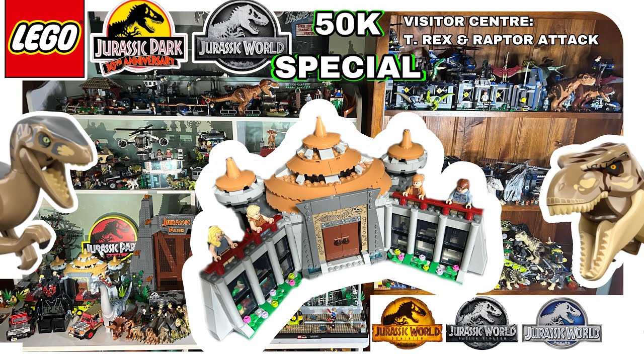 Visitor Centre: T. Rex & Raptor Attack! | 50k Subs | Set 76961 | Lego ...