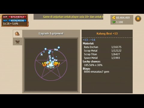 Upgrade Equipment 0 Ke +13 - Game Ksatria Online - YouTube