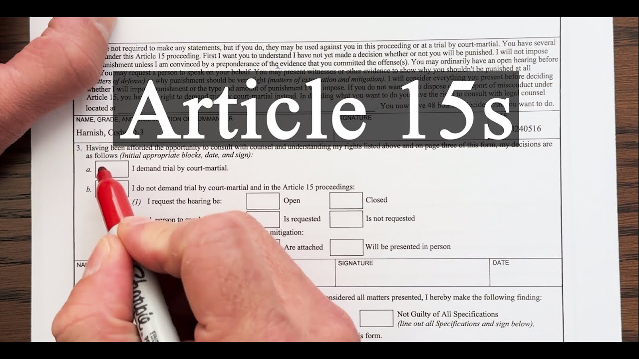Article 15 - UCMJ Attorney Breaks Down Different Types of NJP - YouTube