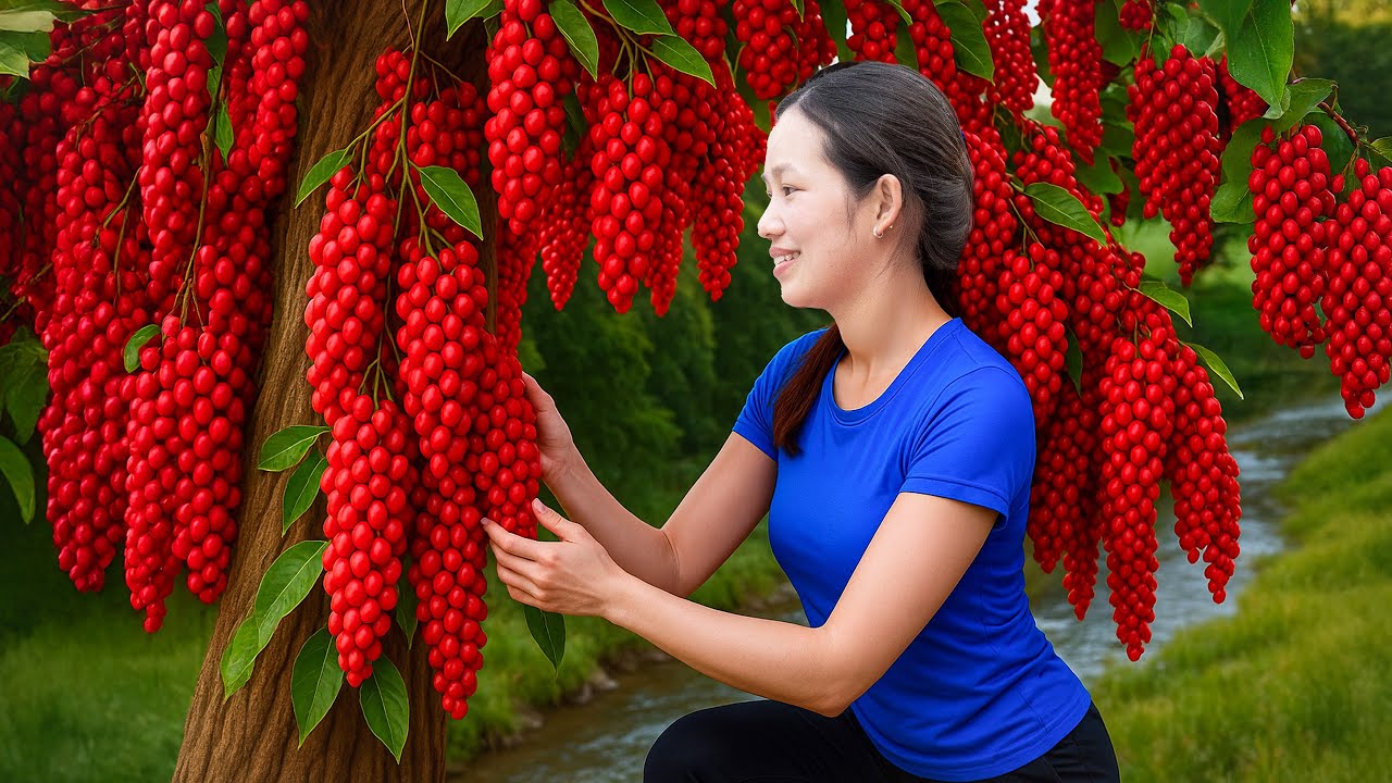 Harvesting Over 1000 Shiny Red Fruits From Giant Jungle Tree ...