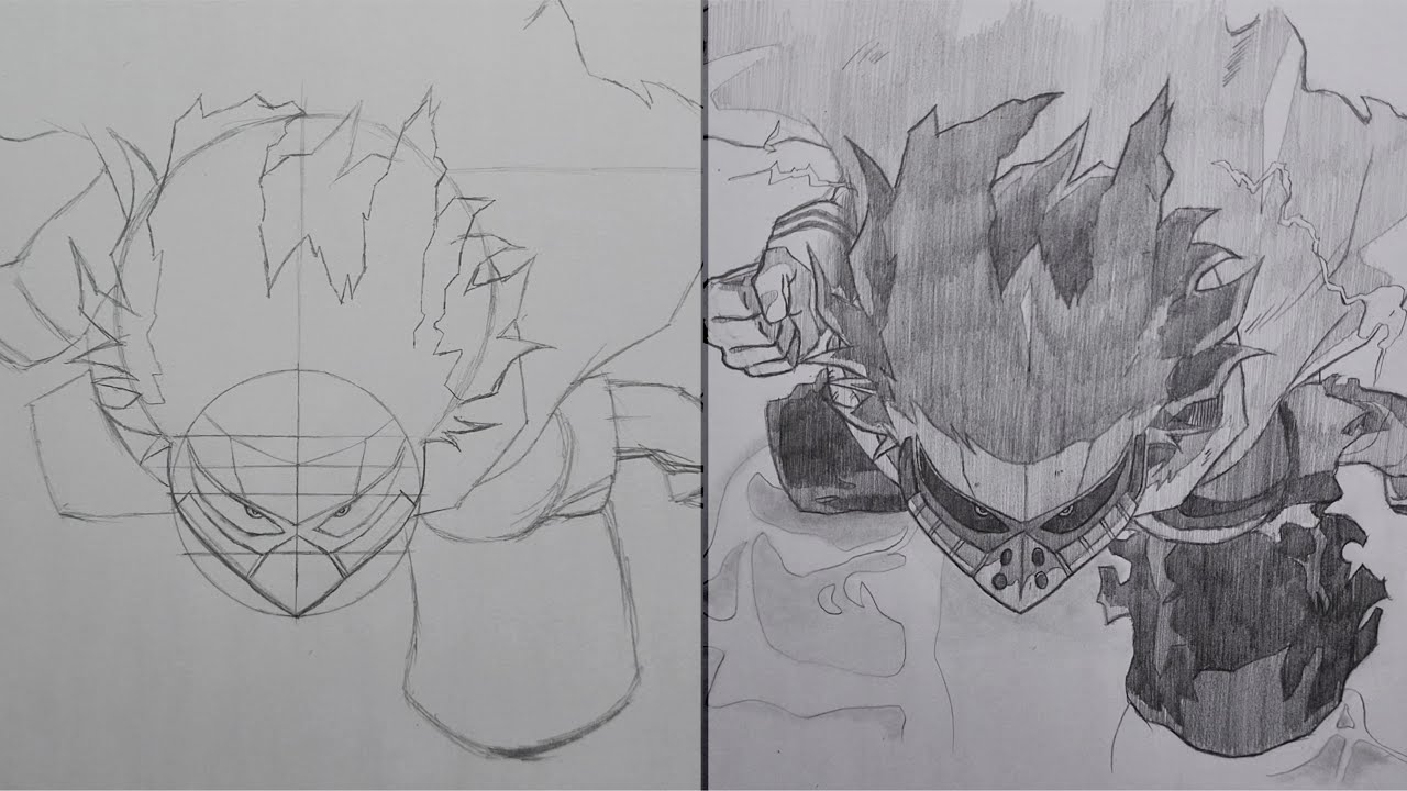 How To Draw Dark Izuku Midoriya With Ease | MHA Season 6 - YouTube