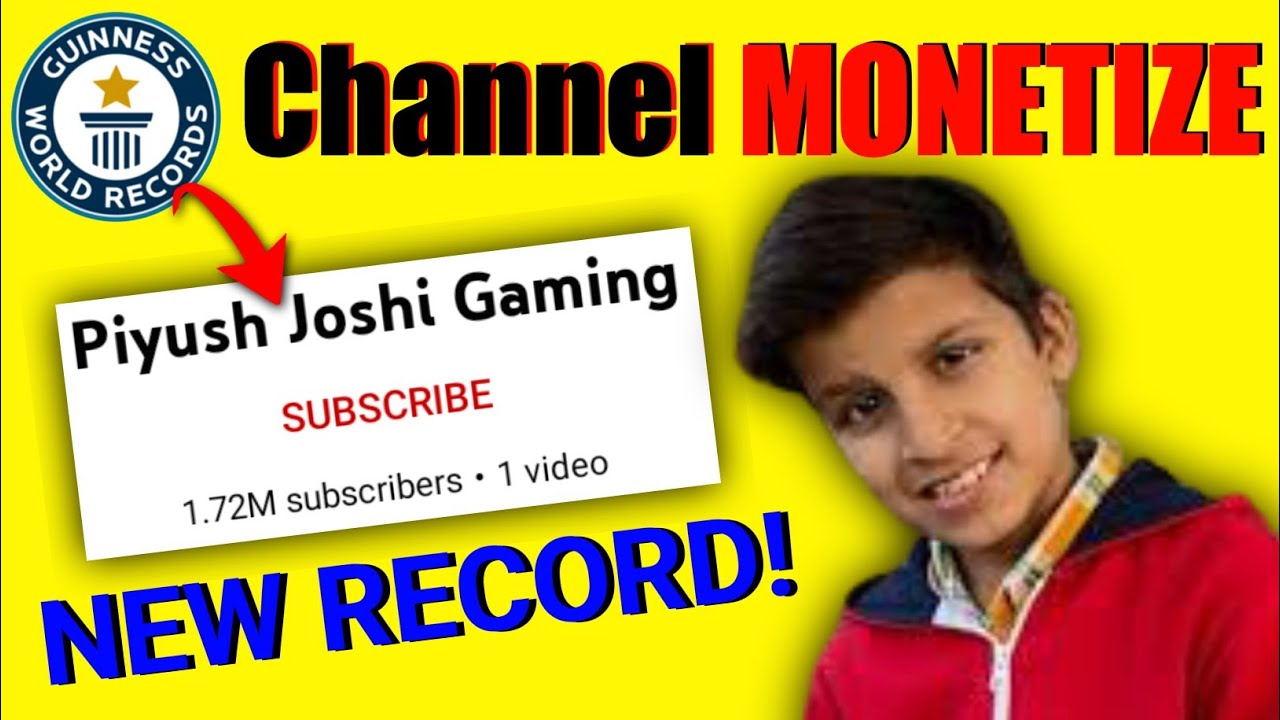 😍Finally Piyush Gaming Channel Monetization Is On | Piyush joshi gaming ...