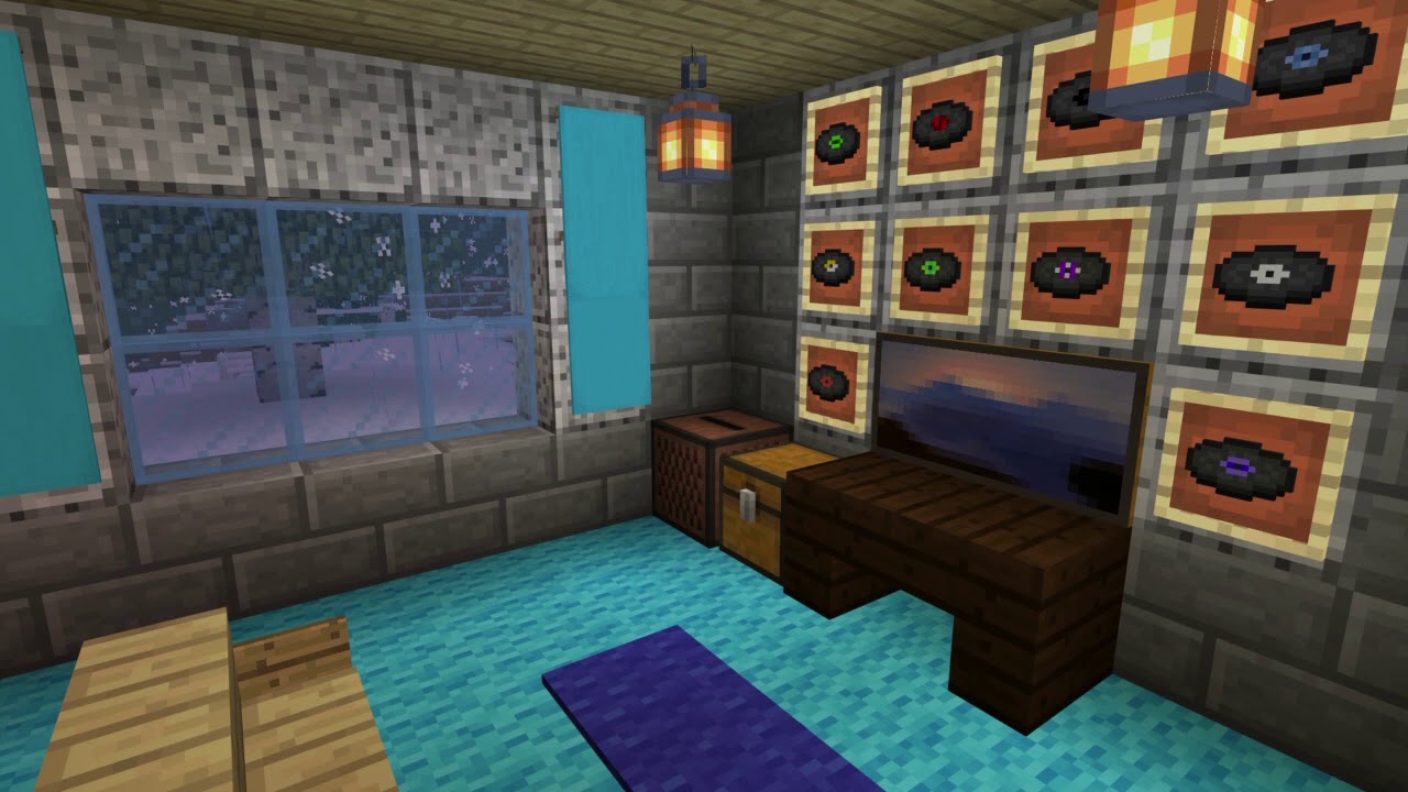 Minecraft Relaxing Indoor Snow Ambience w/disc music (10 Hours) - YouTube